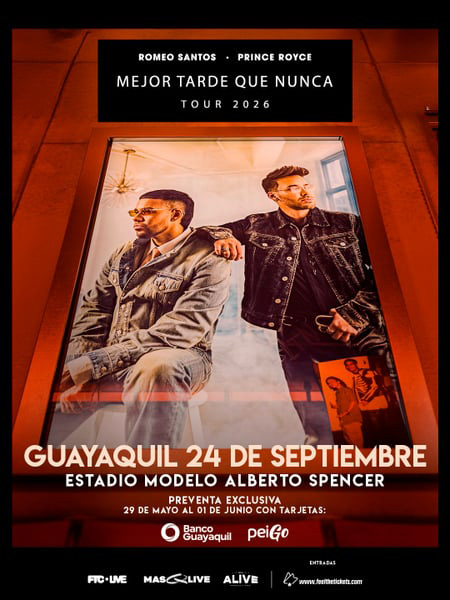Romeo Santos y Prince Royce en Guayaquil | Entradas 2026